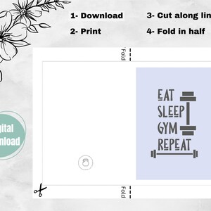 Gym Card| Man Woman Gym Gifts | Gym Card for Him Her | Birthday Card ...