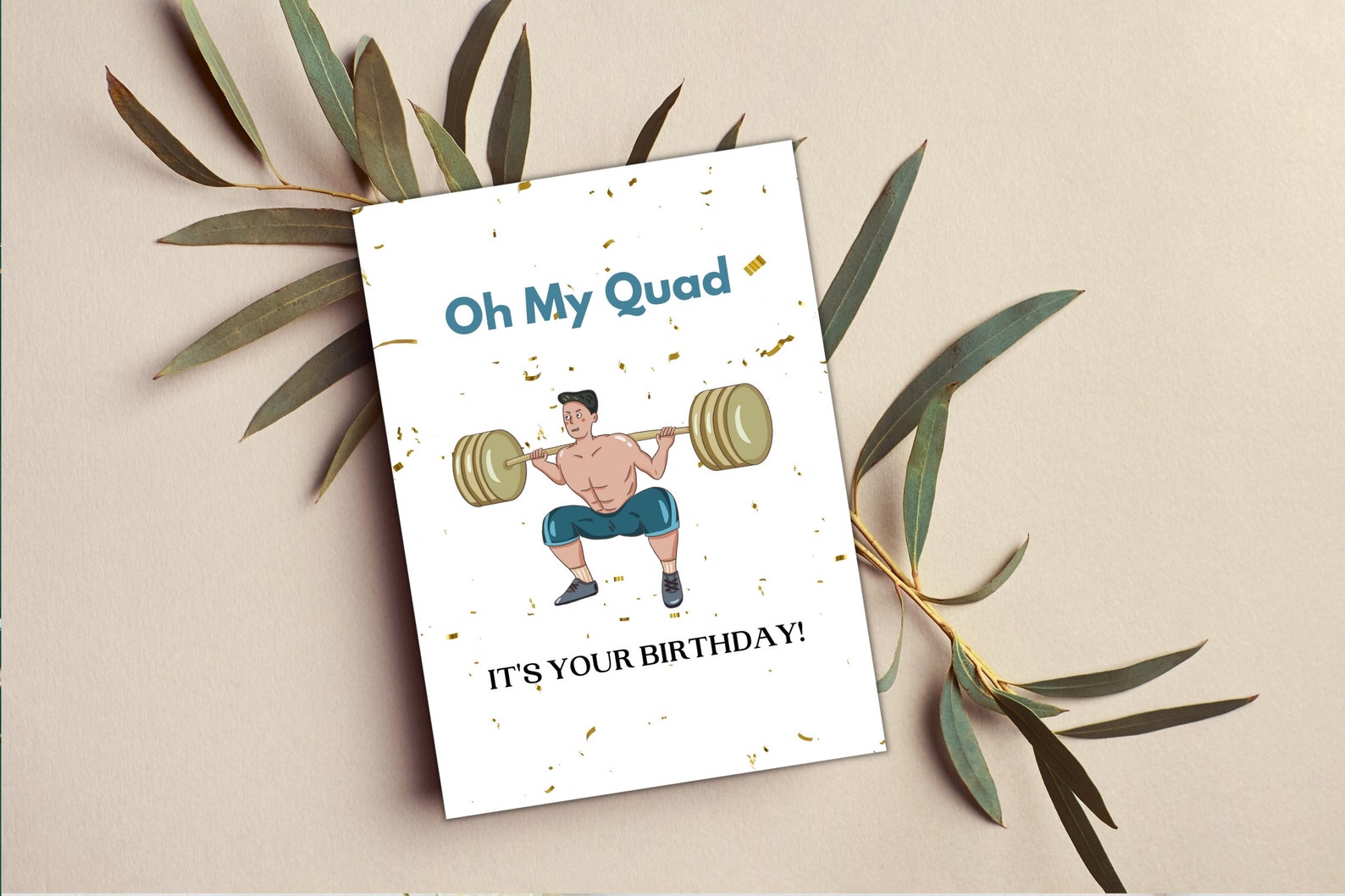 Oh My Quad Gym Card| Man Gym Gifts | Gym Card for Him | Birthday Card ...