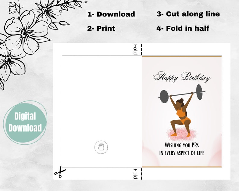 Black Girl Gym Card, African American Fitness Gift, Gym Card for Her ...