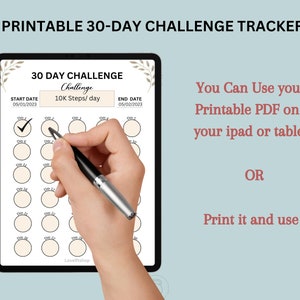 30 Day Challenge Tracker | 30 Day Challenge Printable |30 Day Habit ...