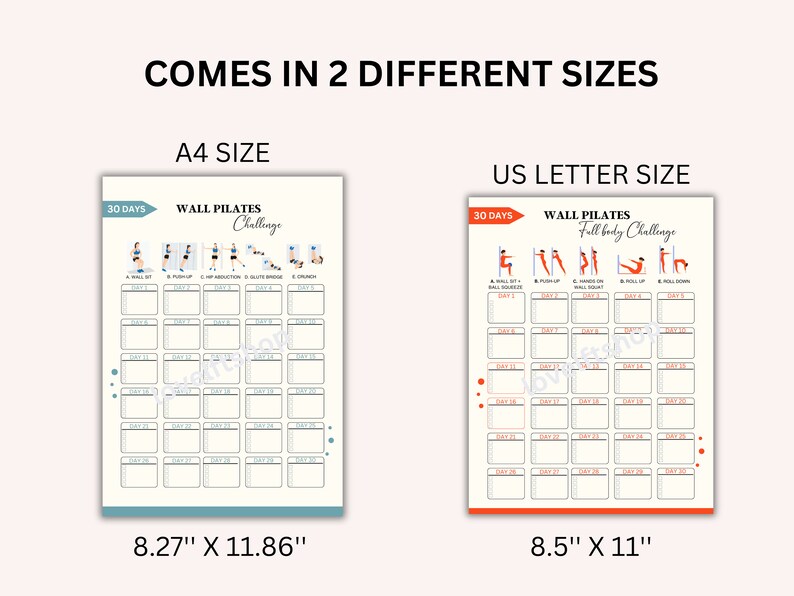 Full Body Wall Workout Bundle, Wall Pilates Guide, Wall Fitness Guide ...