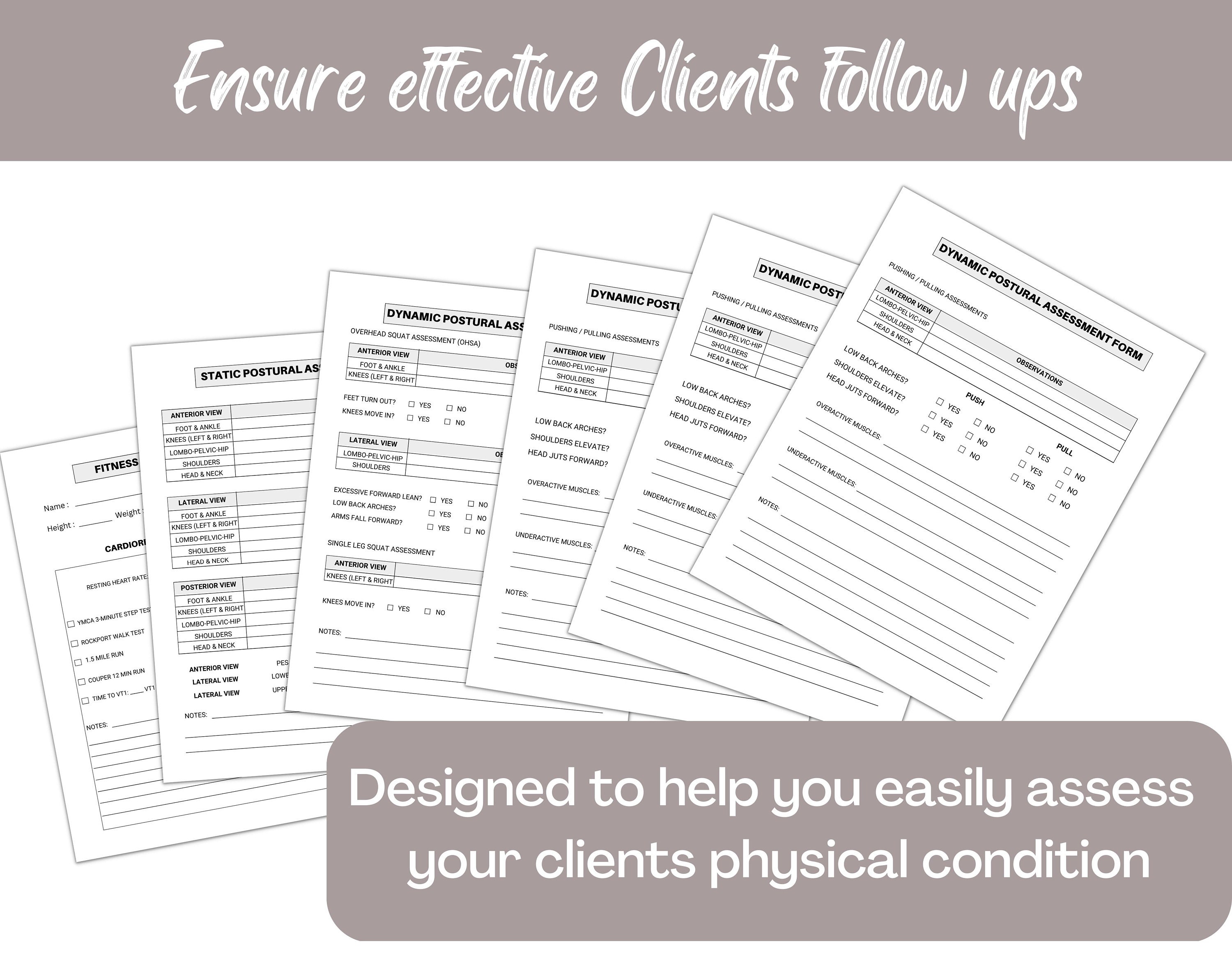 Personal Training Assessment Forms New Client Intake Form Personal ...