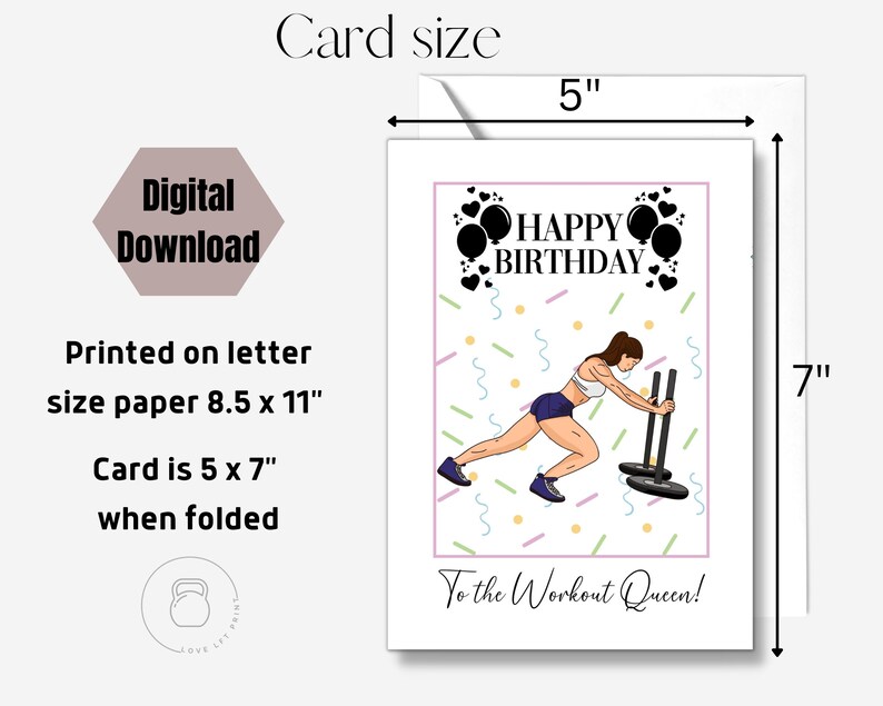Fitness Gym Girl Card| Gym Gifts| Gym Card for Her | Gym Birthday Card ...