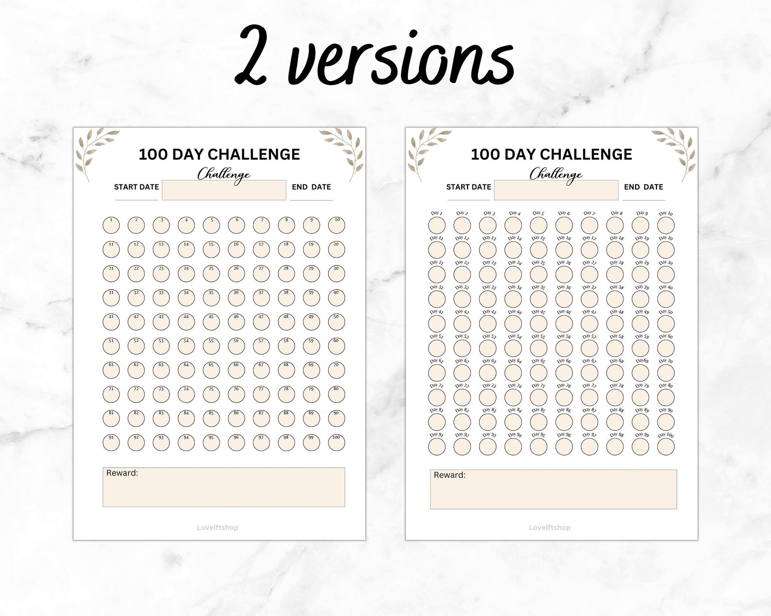 100 Day Challenge Tracker Habit Tracker Pdf Habit Tracker Goal Setting ...