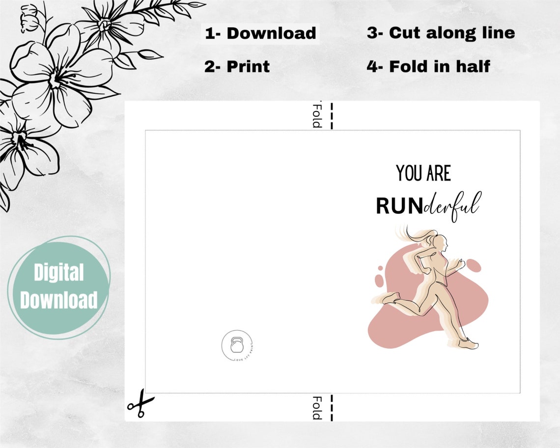 Runner Birthday Card Athlete Marathon Running Card for Runner Runner ...