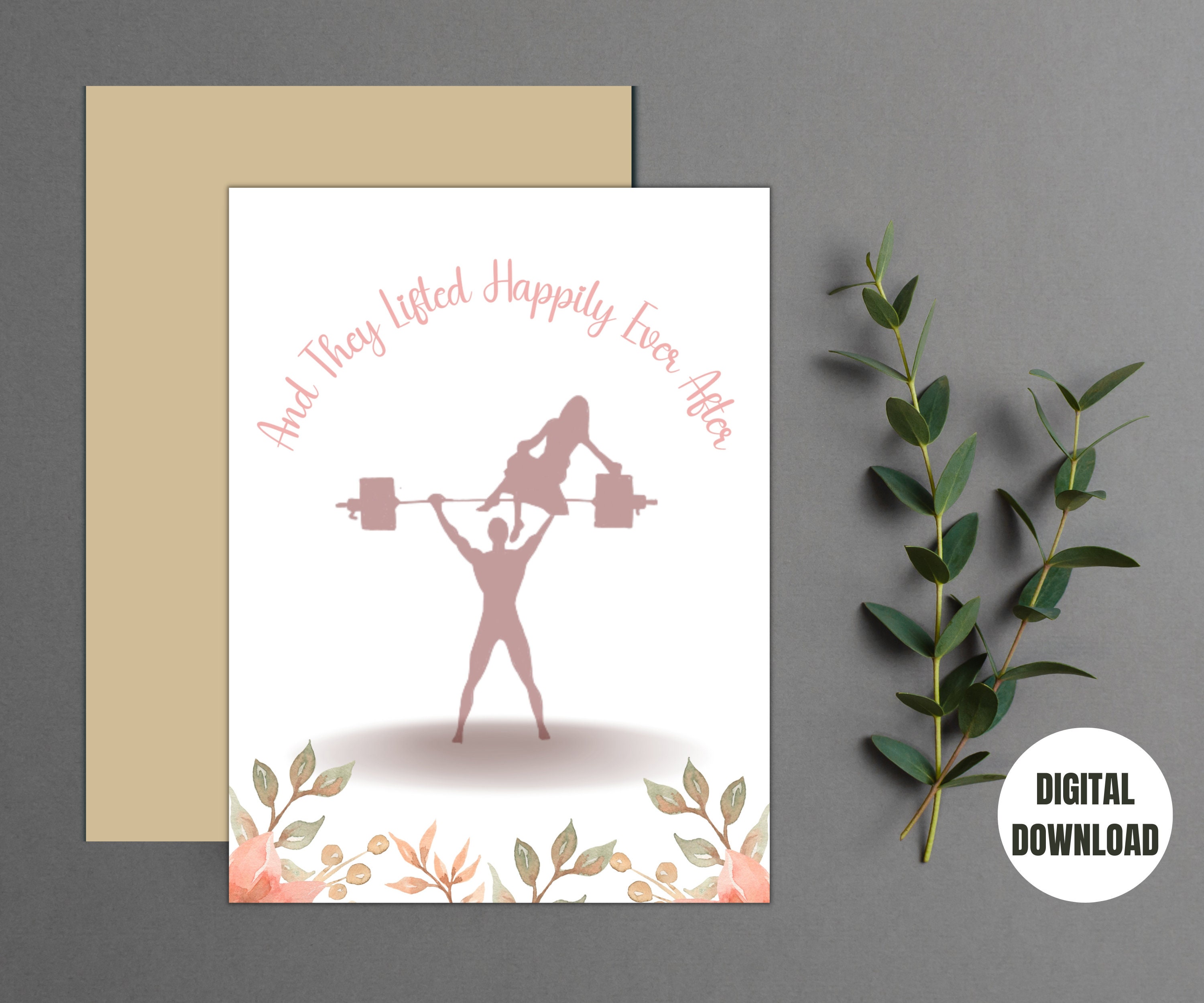 Fitness Engagement Card| Gym Themed Engagement Card| Greeding Card for ...