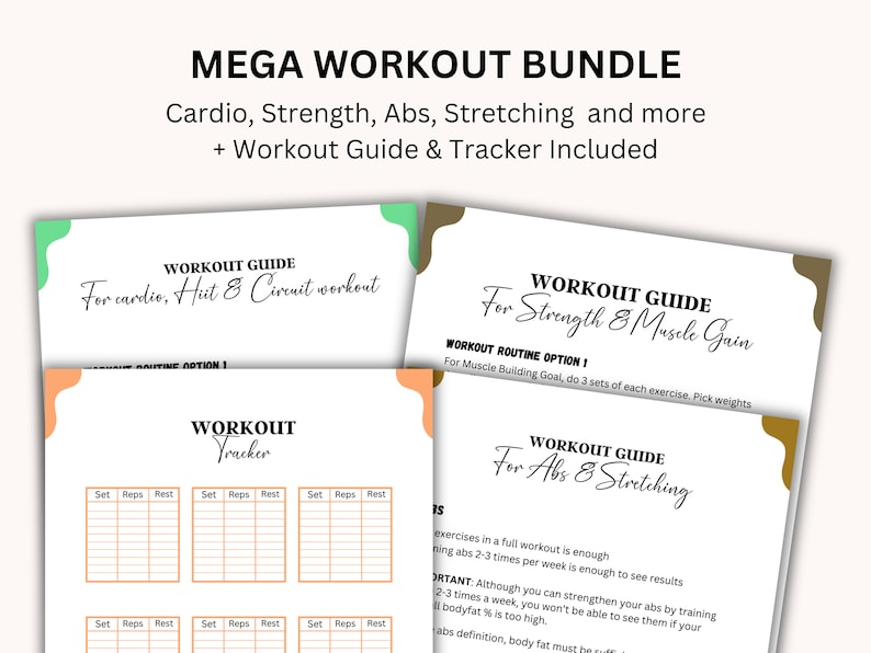 Mega Full Body Exercise Workout Bundle, Full Body Workout, Fitness ...