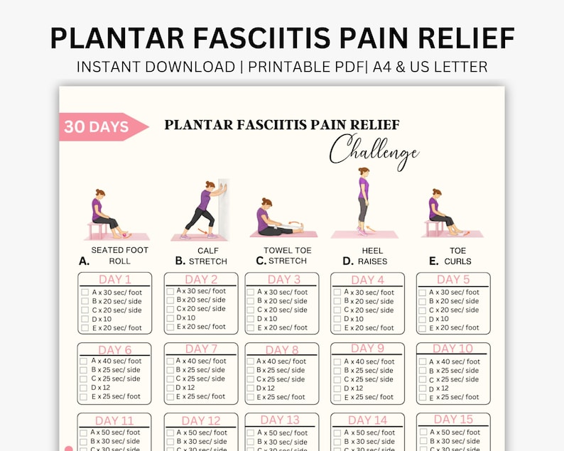 30-day Plantar Fasciitis Pain Relief Challenge, Foot and Heel ...