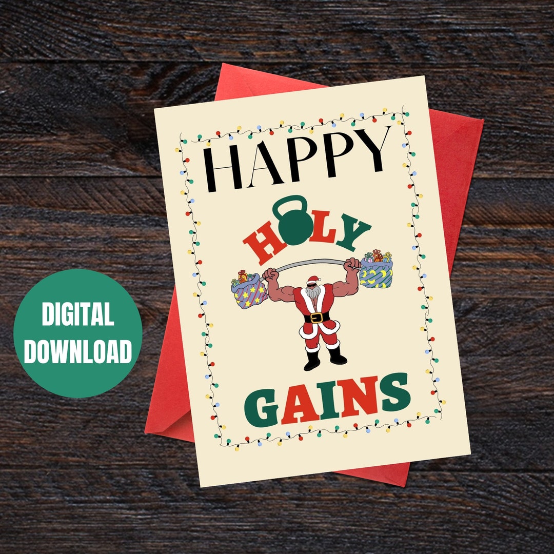 Happy Holidays Card Gym Gifts Gym Card for Him Her Workout - Etsy.de