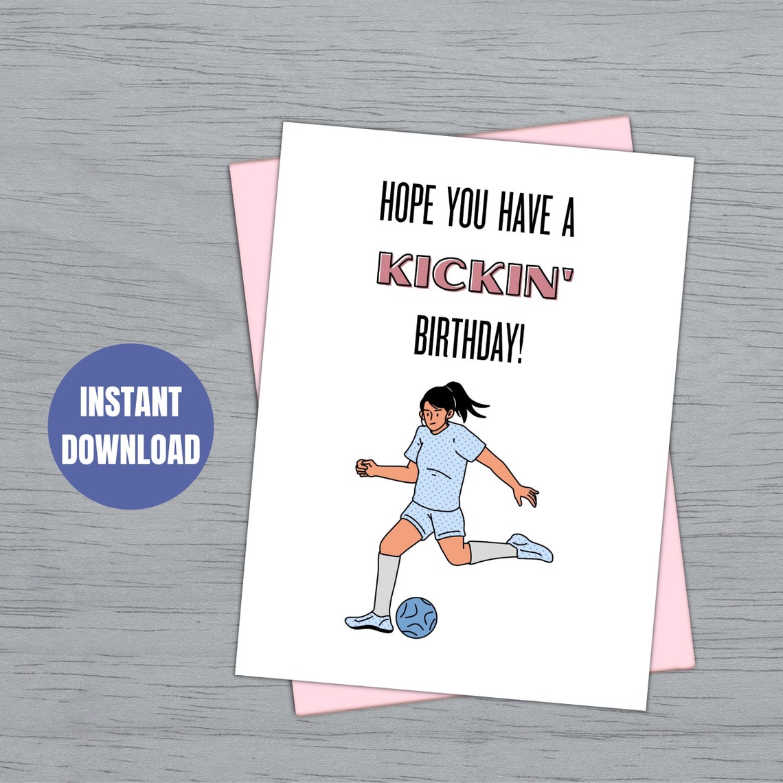 Printable Soccer Birthday Card Digital Soccer Themed Digital Card ...