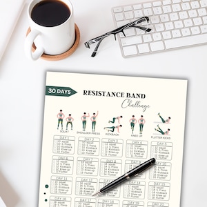 30 Day Resistance Band Exercise Challenge, Resistance Band Workout ...