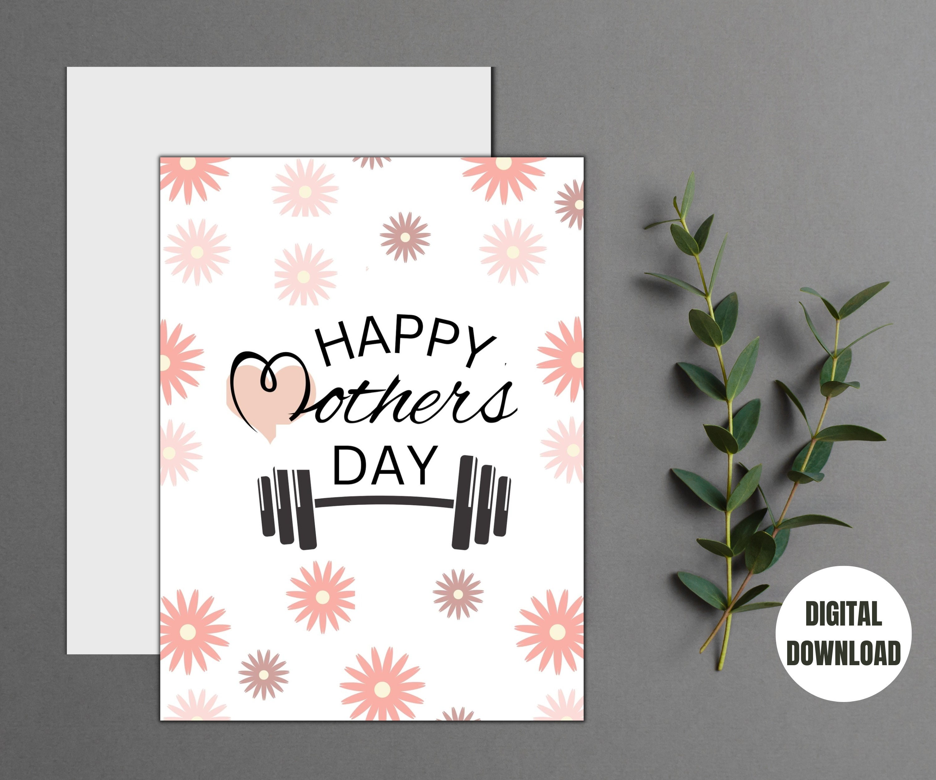 Gym Mother's Day Mum Card Fitness Mothers Day Card Card for Gym Lover ...