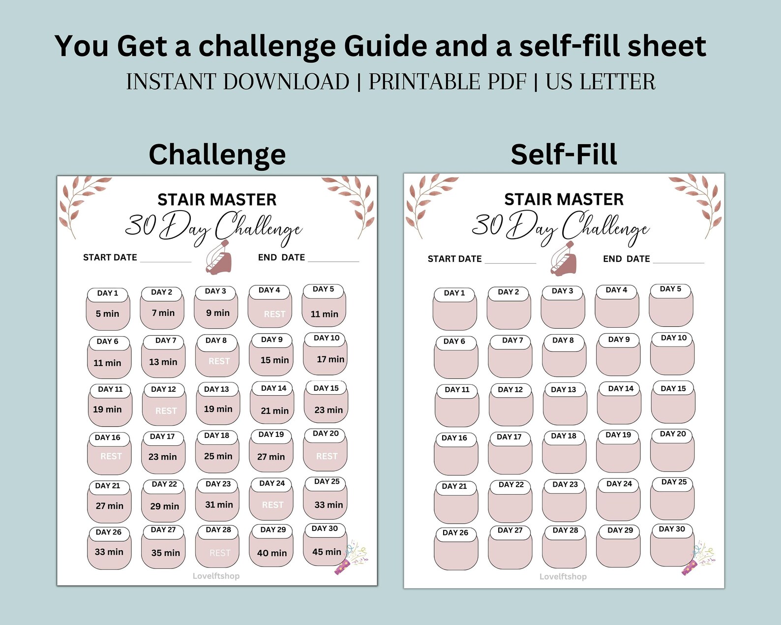 30 Day Stair Master Challenge | Fitness Challenge | 30 Day Goal Tracker ...