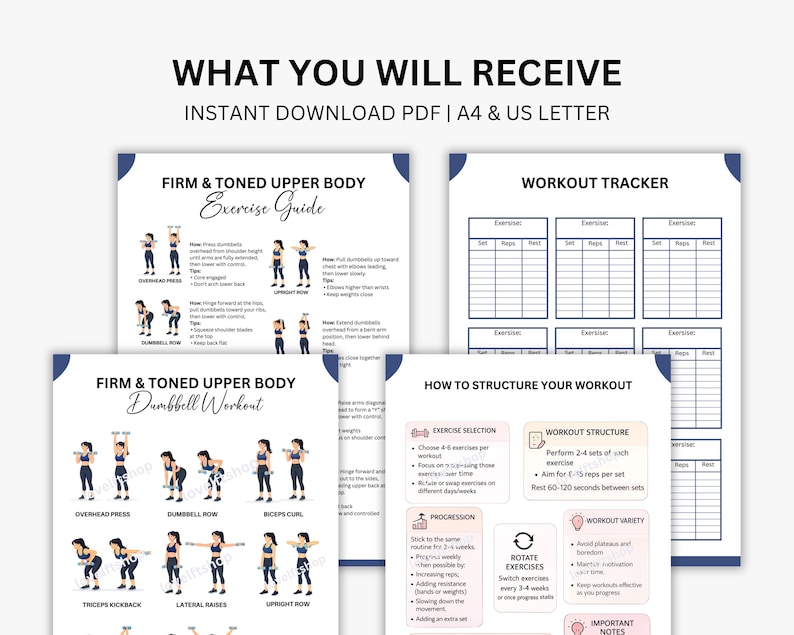 Upper Body Workout at Home for Beginners, Dumbbell Arm & Shoulder ...