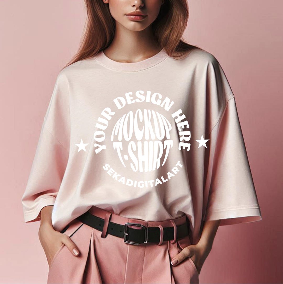 Editable Pink_2_t-shirt Mockup | Canva Template | Easy Print ...