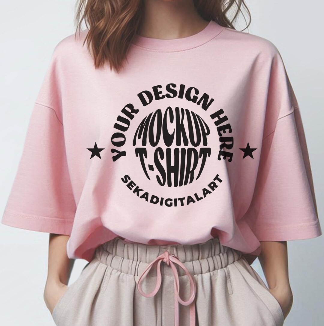 Editable Pink T-shirt Mockup | Canva Template | Easy Print ...