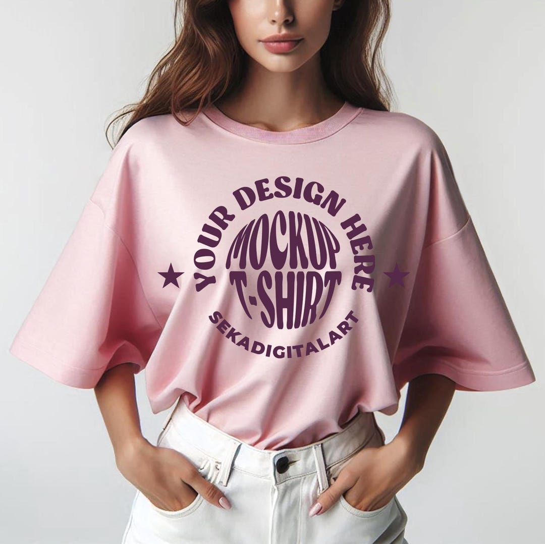 Editable Pink_3_t-shirt Mockup | Canva Template | Easy Print ...