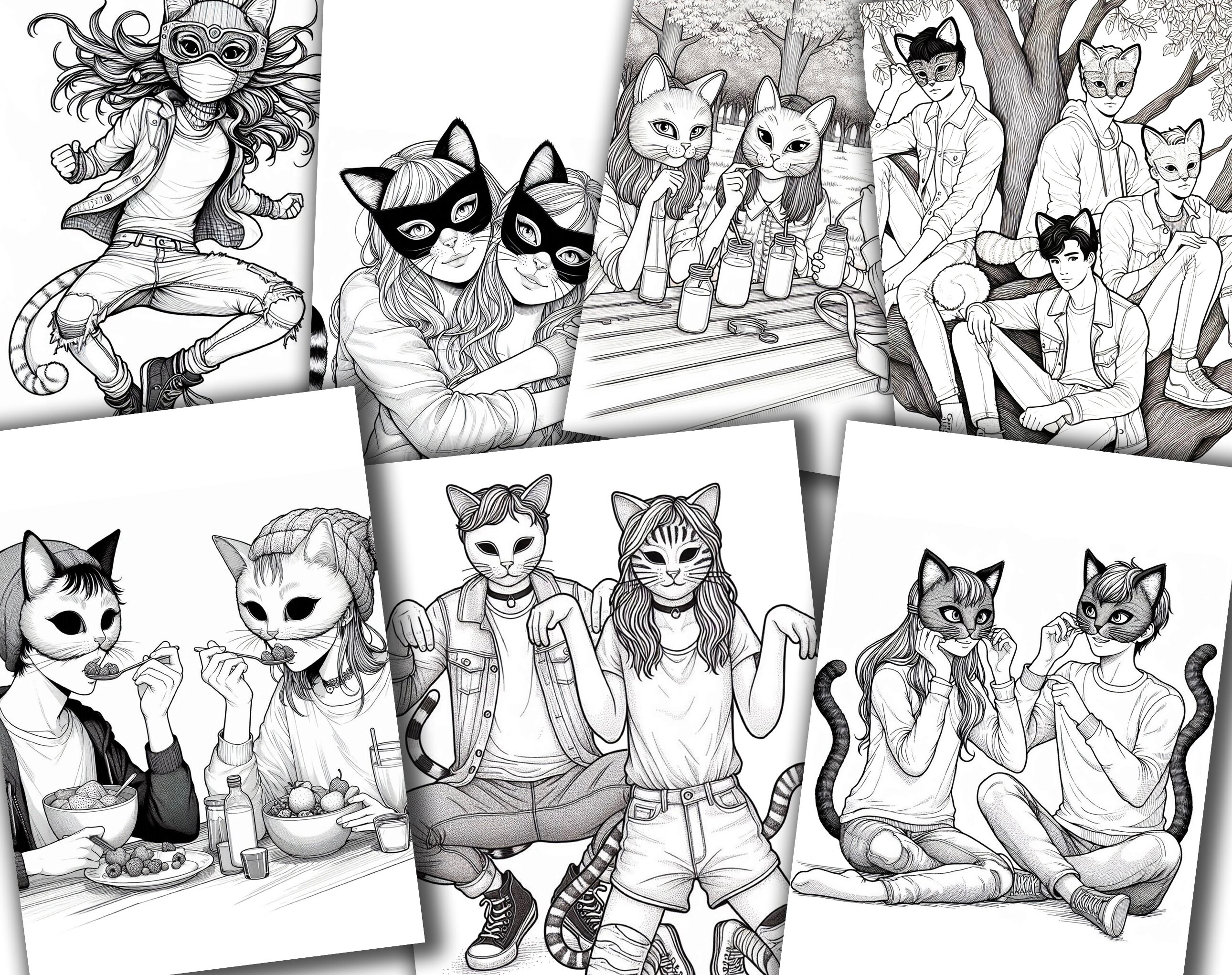 Quadrober Furry Digital Coloring Set 14 Pages | Coloring Book Pages ...