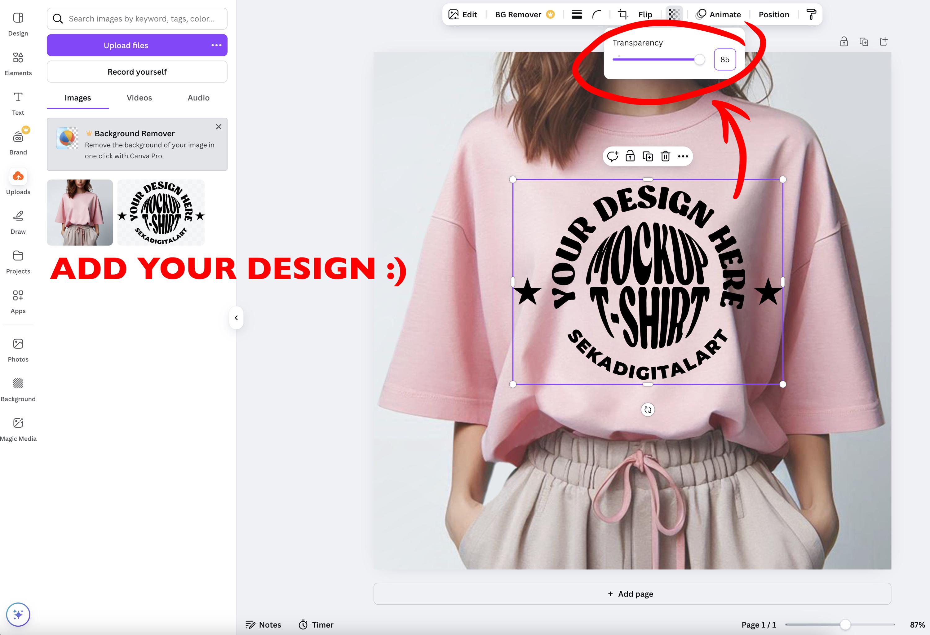 Editable Grey Acid Wash T-shirt Mockup | Canva Template | Easy Print ...