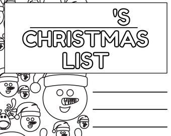 online coloring christmas wish list pages