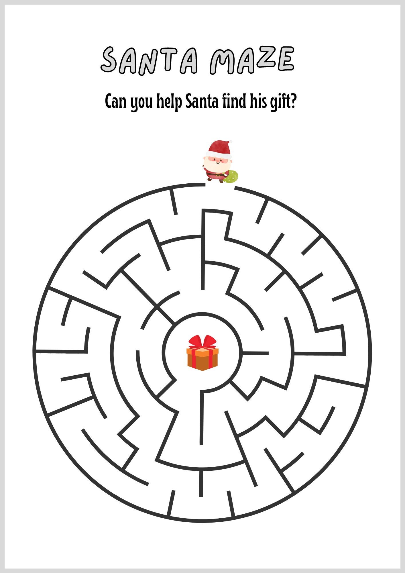 Kids Christmas Mazes - Etsy
