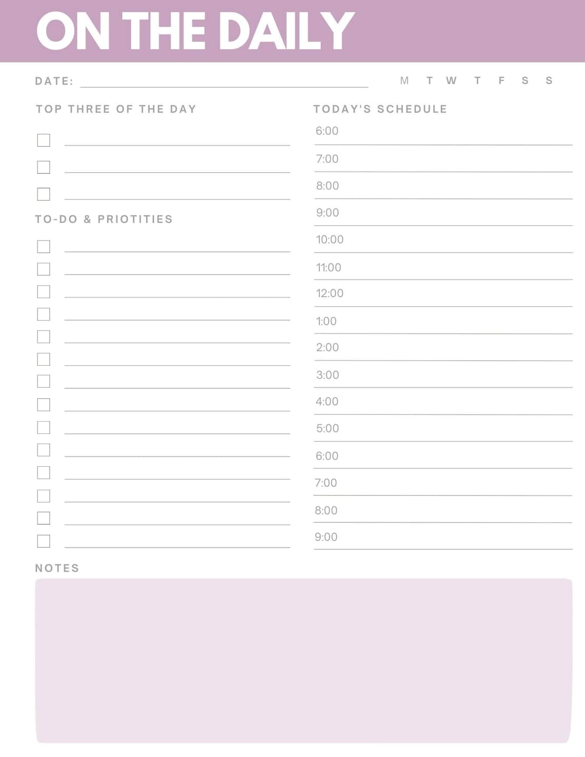 Daily Planner Printable Meeting Notes Project Planner Undated Meal Prep ...