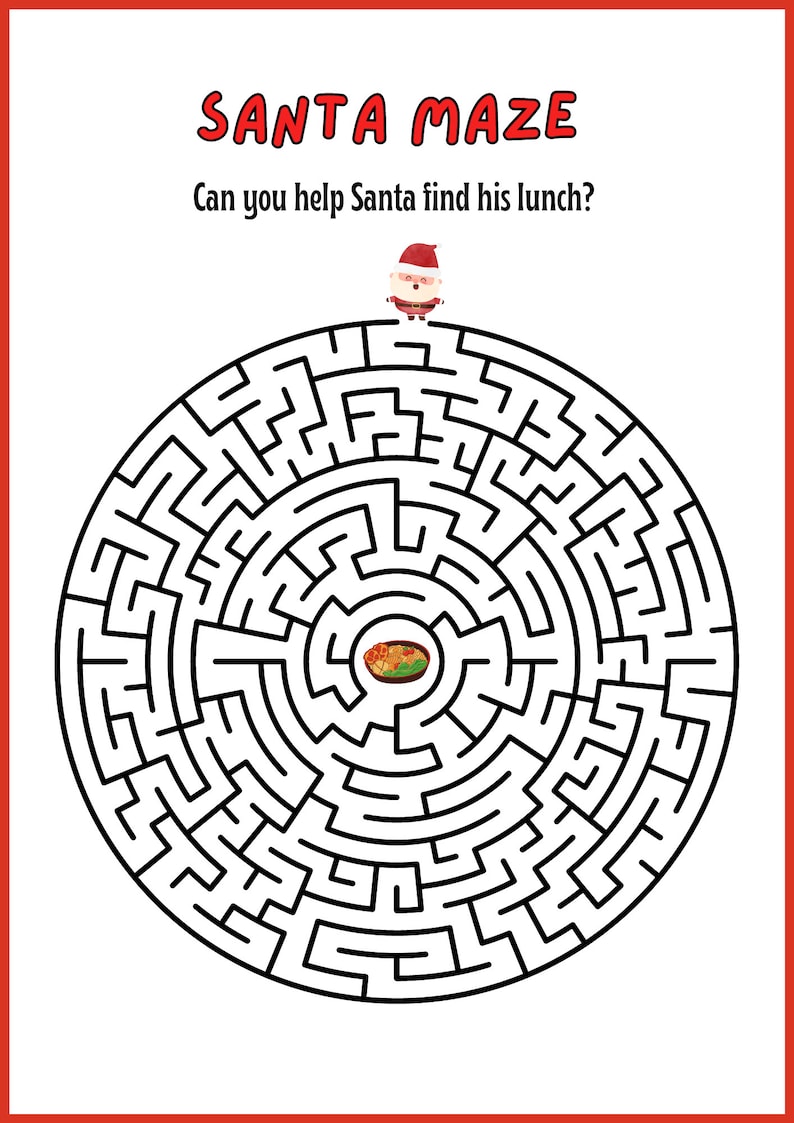 Kids Christmas Mazes - Etsy