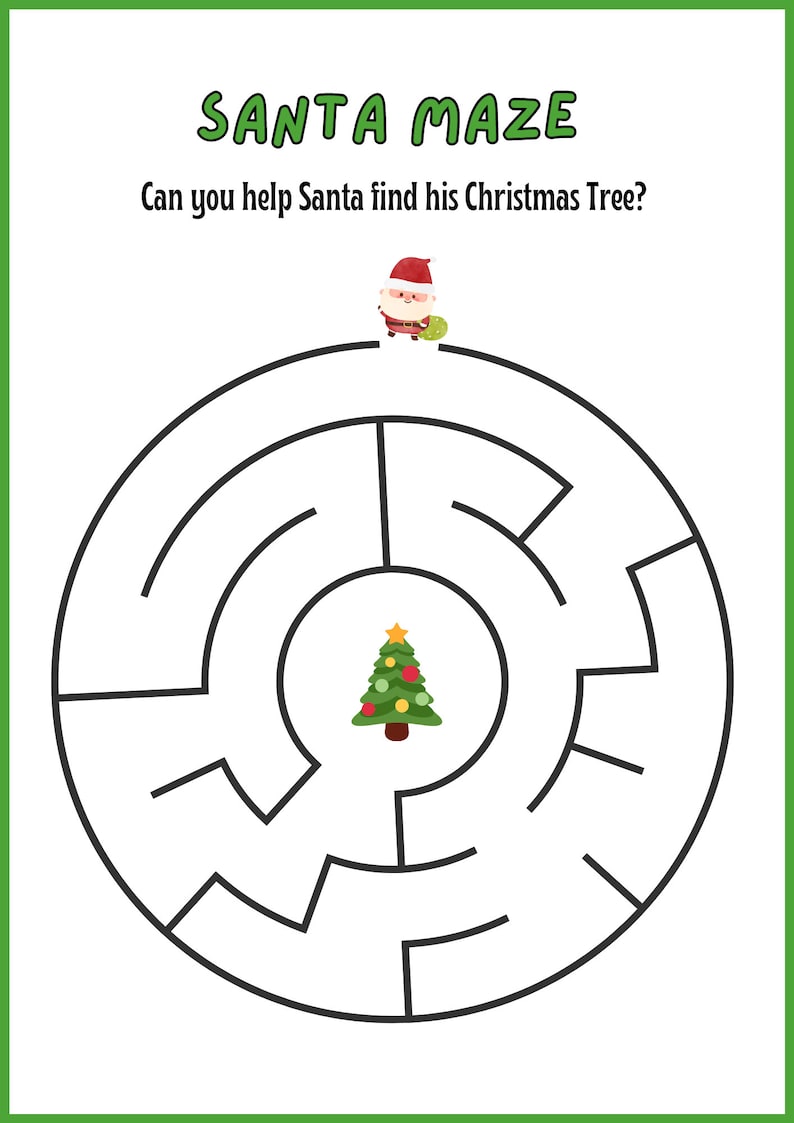 Kids Christmas Mazes - Etsy