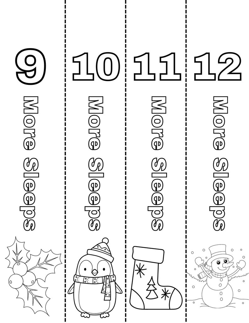 Christmas Coloring Page Holiday Countdown Chain Activity Kid Classroom ...