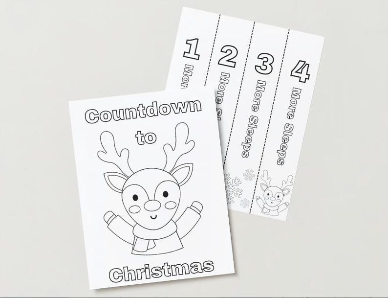 Christmas Coloring Page Holiday Countdown Chain Activity Kid Classroom ...