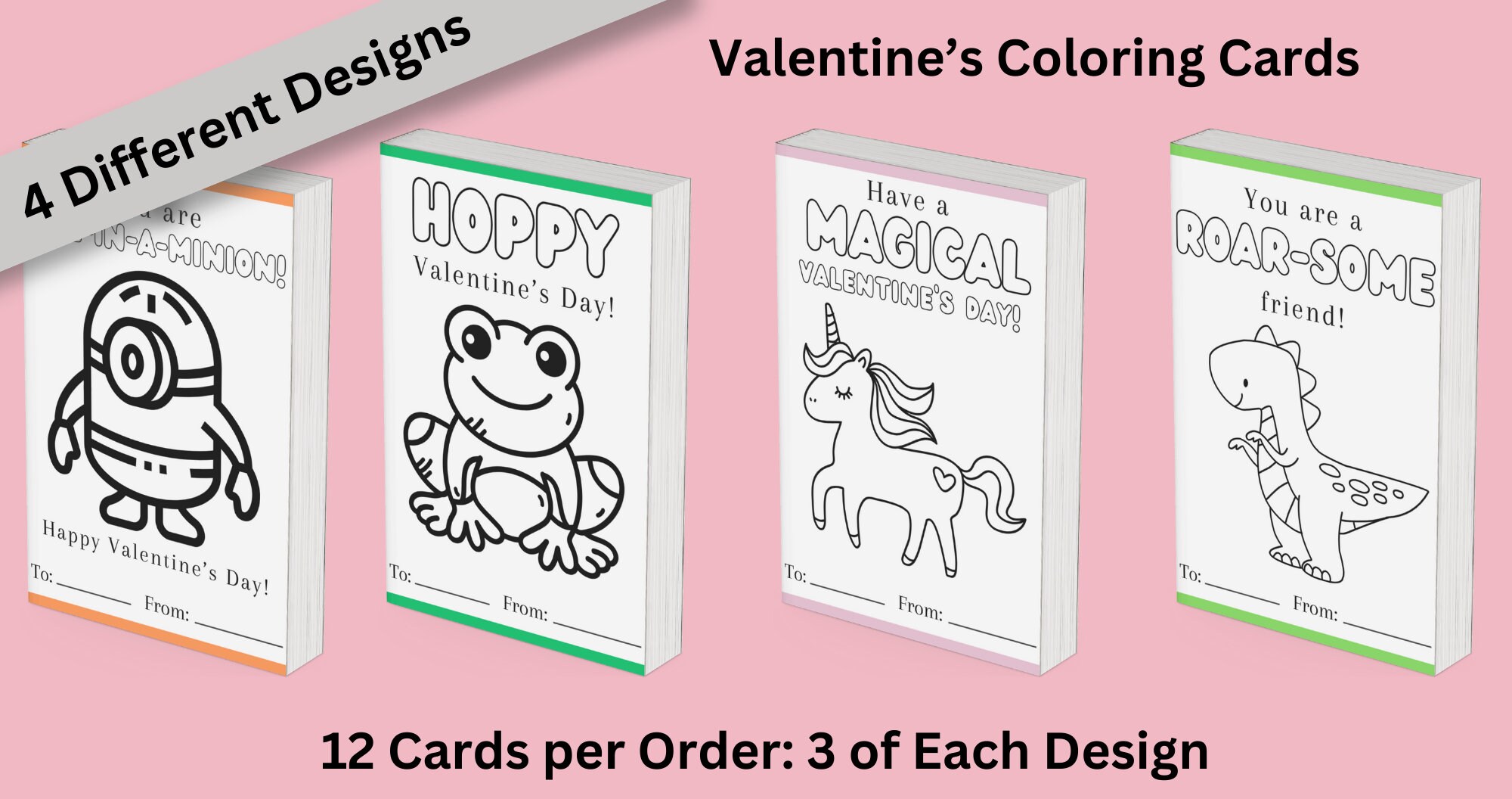 Kids Coloring Valentines Day Cards Personalized Colored Kids Valentines ...