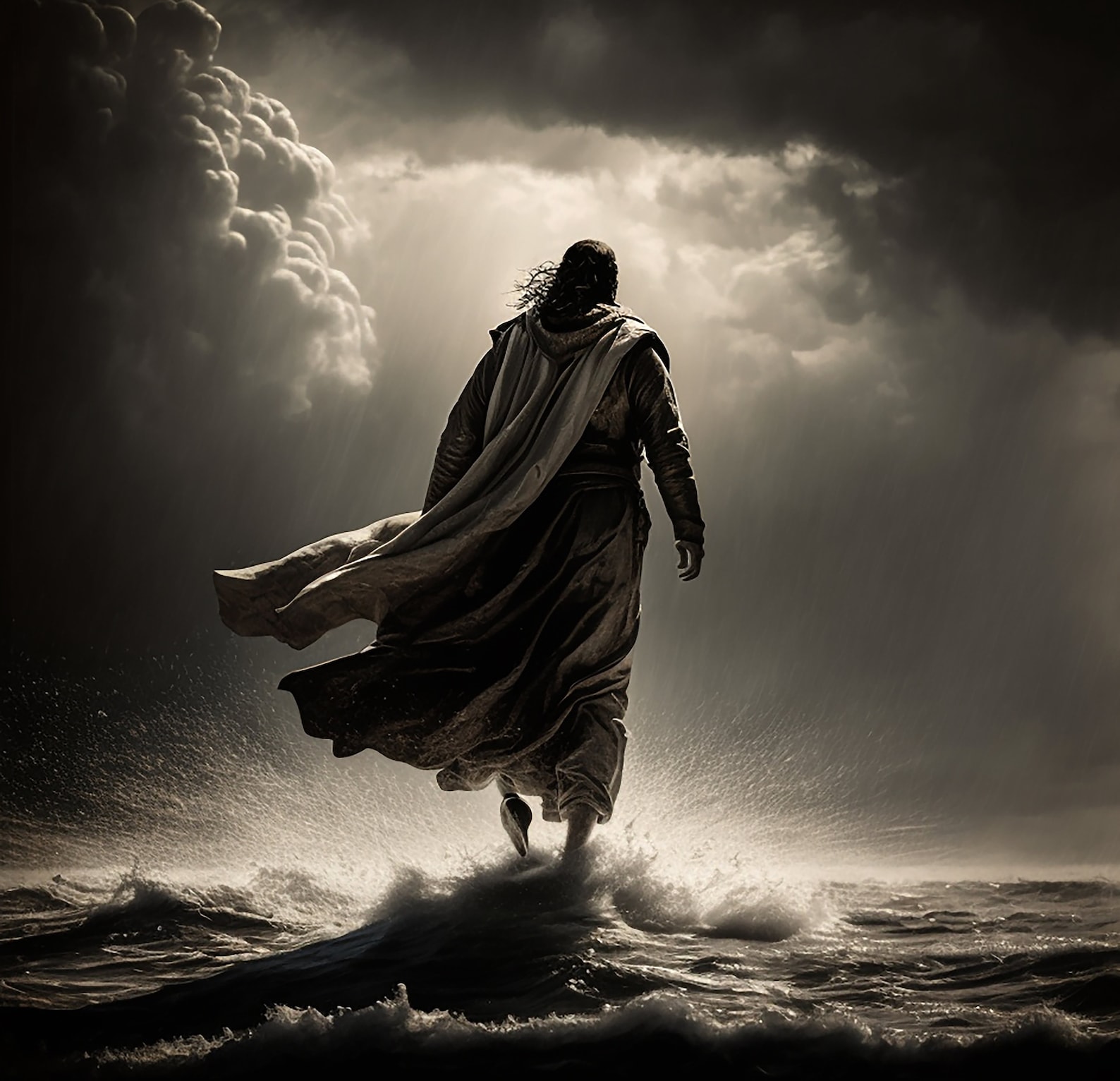 Master of the Sea: Beautiful Digital Print of Jesus Walking on Water - Etsy