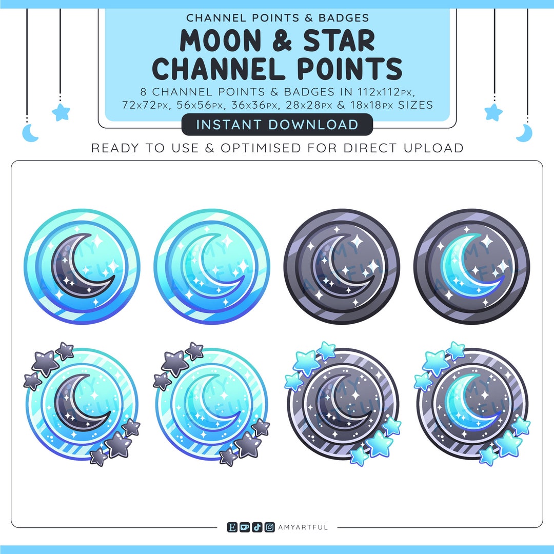 Twitch Channel Points / Emotes Moon & Stars Coins Bundle - Etsy