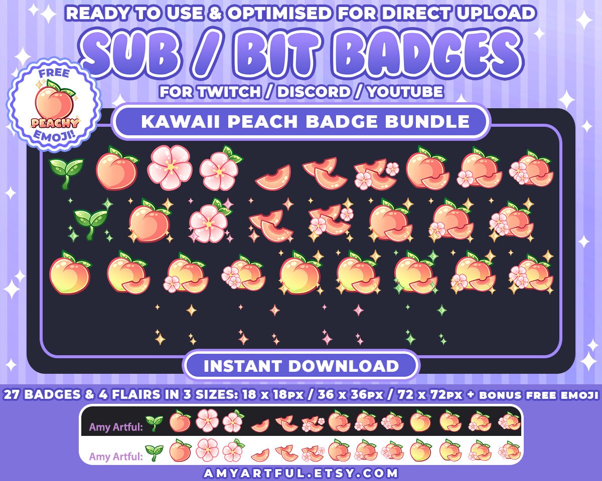 Twitch BIT SUB Badges / Flairs / Emotes / Emojis / Channel Art - Etsy