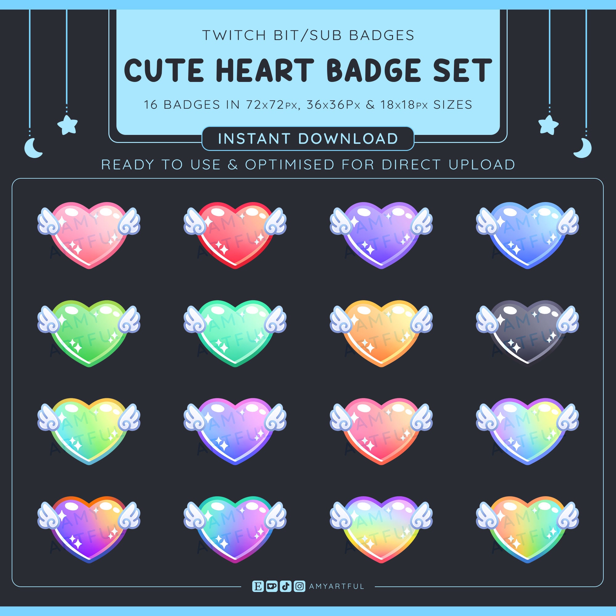 Twitch BIT SUB Badges / Flairs / Emotes / Emojis / Channel Art Pngs ...