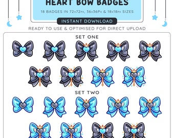 Pink Bows Twitch Sub & Bit Badges// 4 Cute Pink Magical Bows // Heart ...