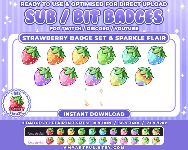 Twitch BIT SUB Badges / Flairs / Emotes / Emojis / Channel Art - Etsy