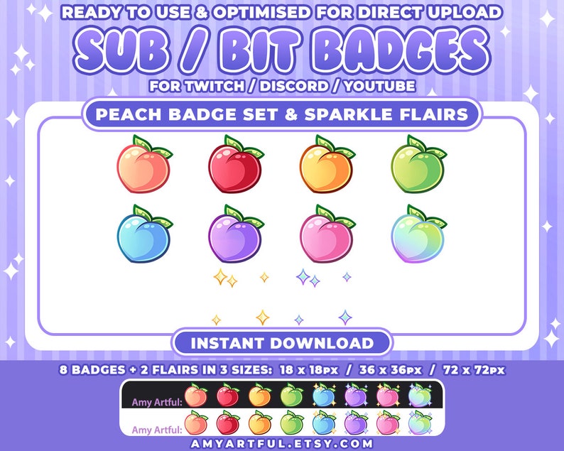 Twitch BIT SUB Badges / Flairs / Emotes / Emojis / Channel Art - Etsy