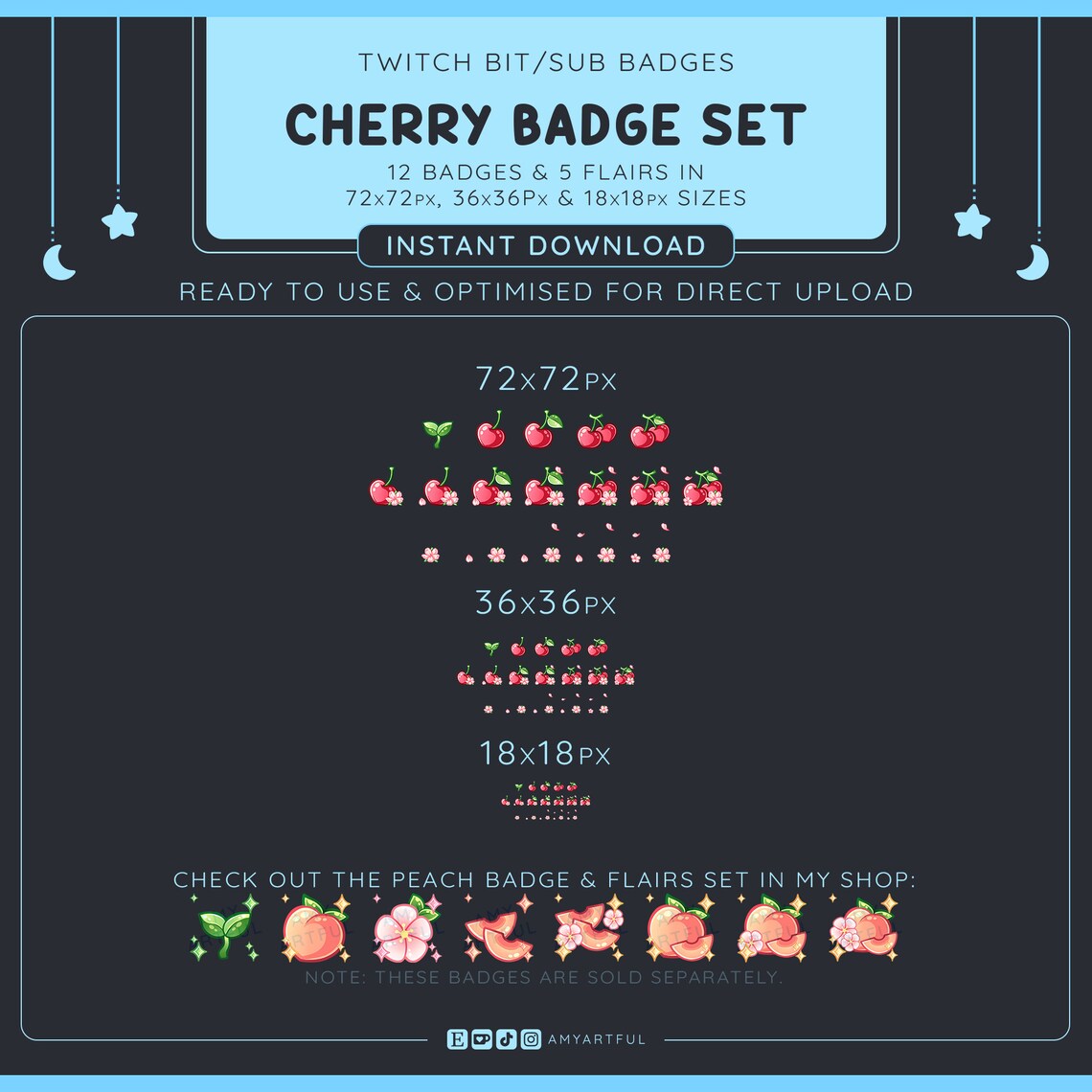 Twitch BIT SUB Badges / Flairs / Emotes / Emojis / Channel Art Pngs ...