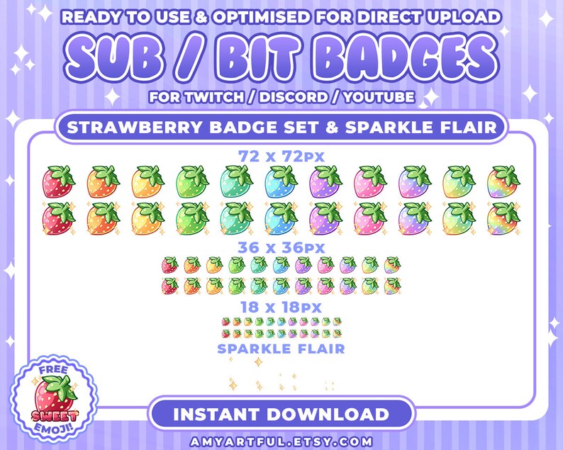 Twitch BIT SUB Badges / Flairs / Emotes / Emojis / Channel Art - Etsy