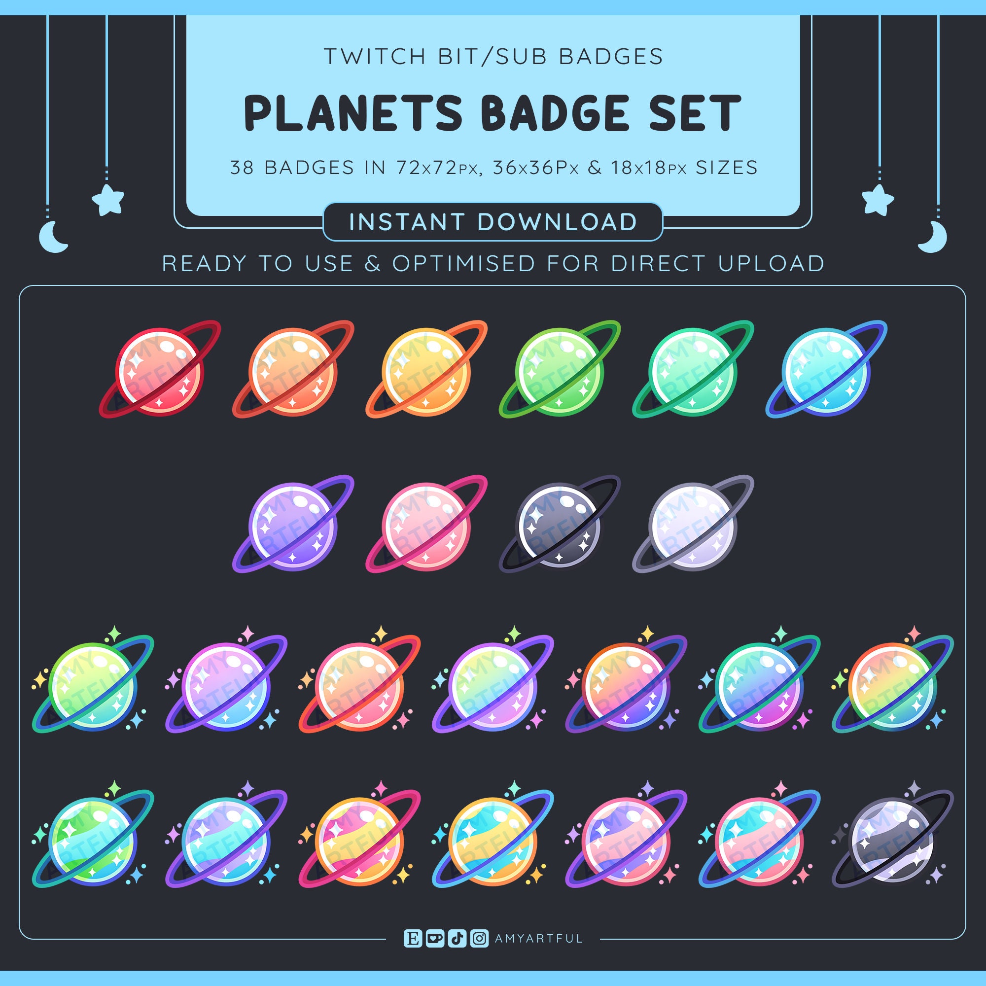 Twitch BIT SUB Badges / Flairs / Emotes / Emojis / Channel Art Pngs ...