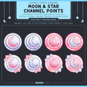 Twitch Channel Points / Emotes / Badges Moon & Stars Coins Bundle - Etsy