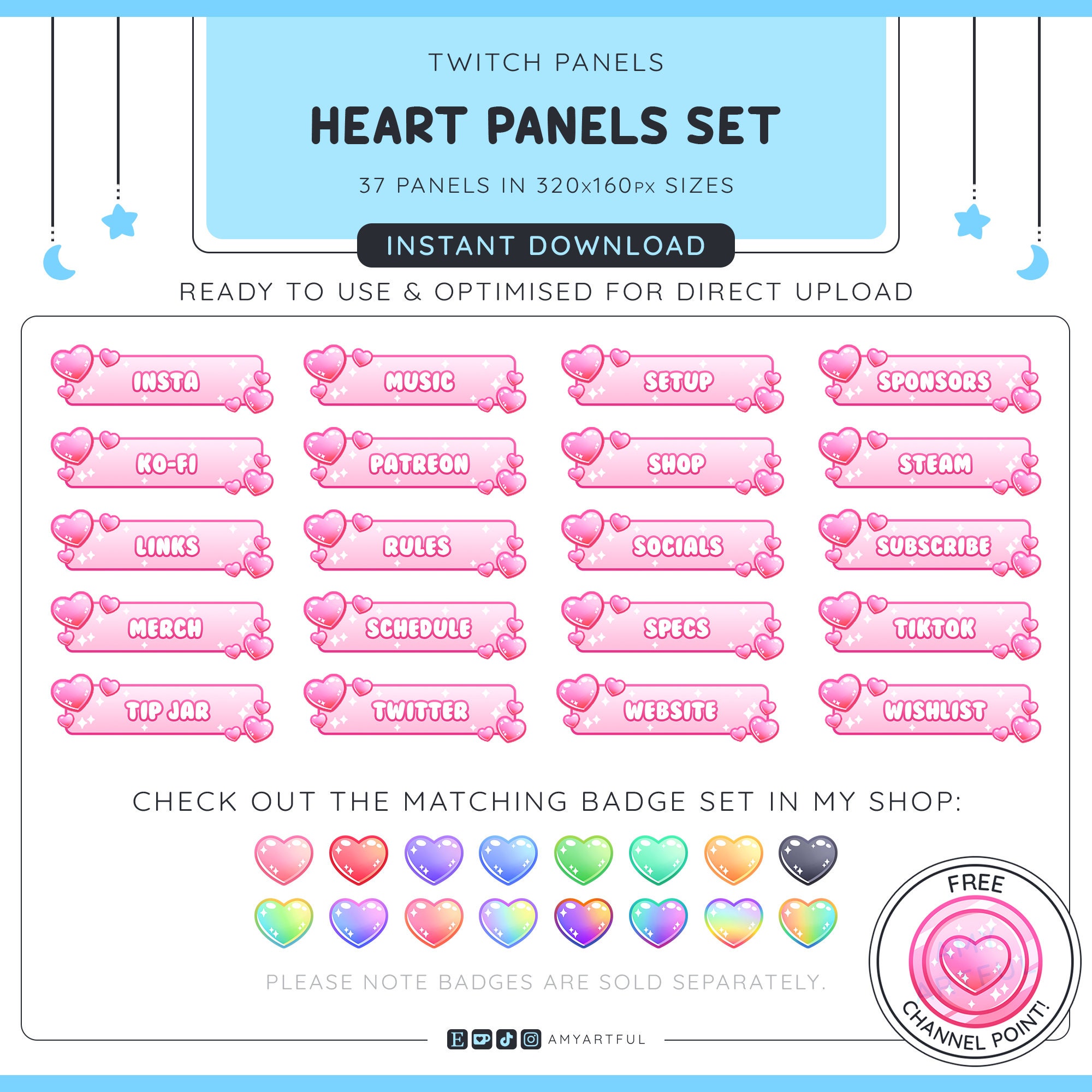 Twitch Panels / Banners / / Emotes / Badges / Channel Art Pngs Pink ...