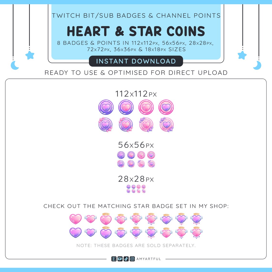 Twitch Channel Point / Emotes Pink & Purple Heart Coins Bundle - Etsy