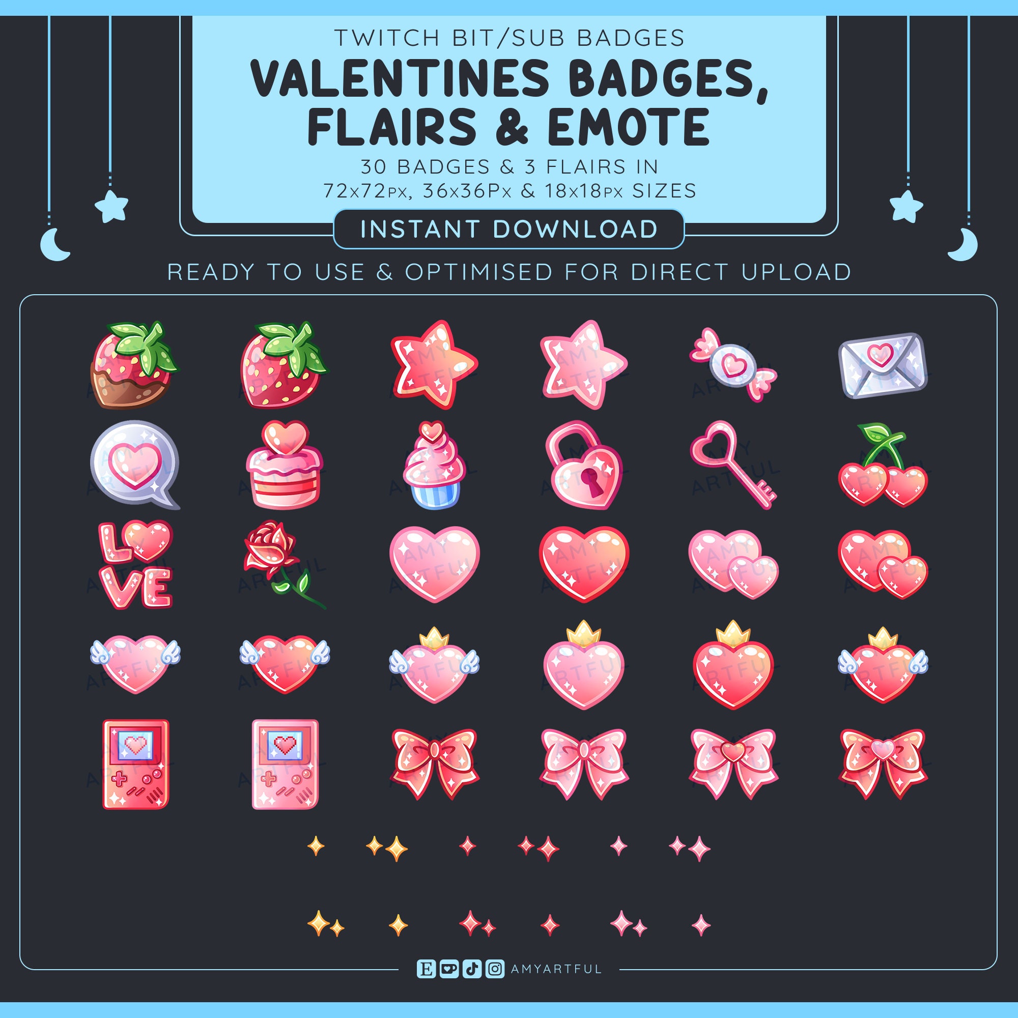 Twitch BIT SUB Badges / Flairs / Emotes / Emojis / Channel Art Pngs ...