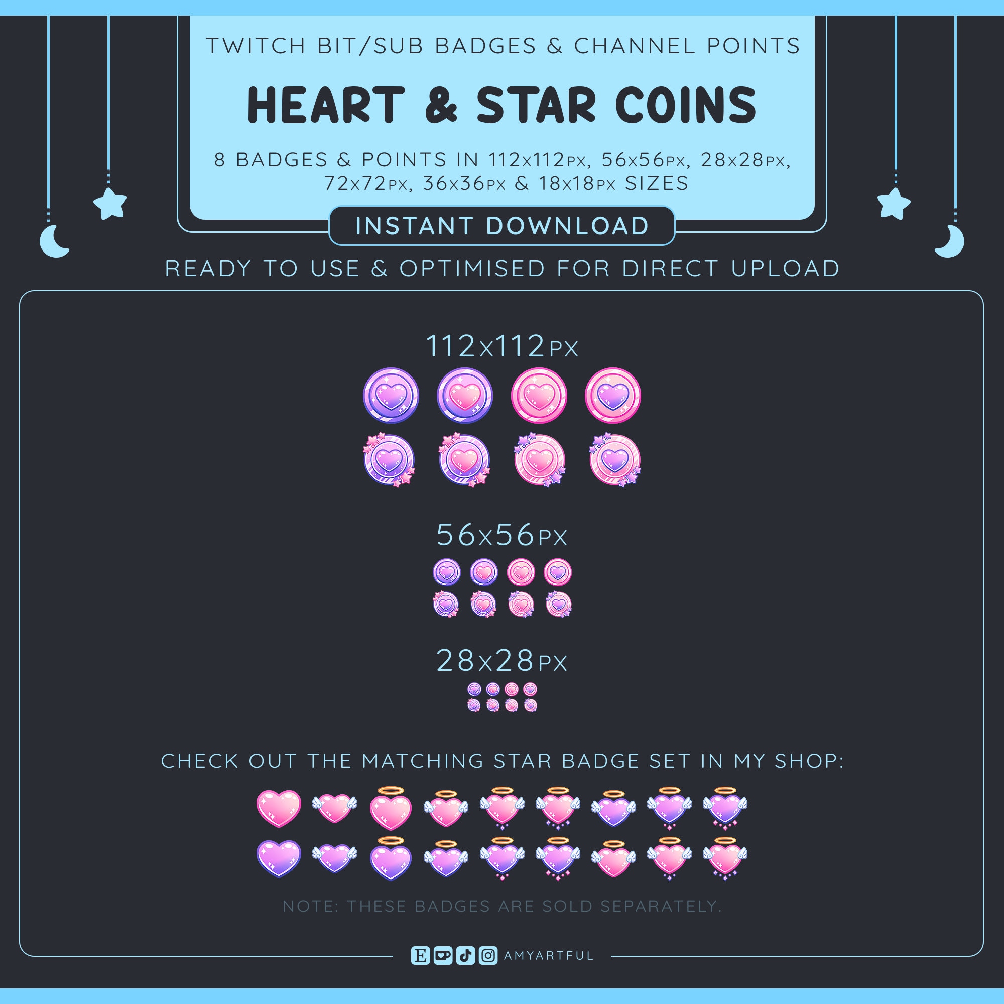 Twitch Channel Point / Emotes Pink & Purple Heart Coins Bundle - Etsy