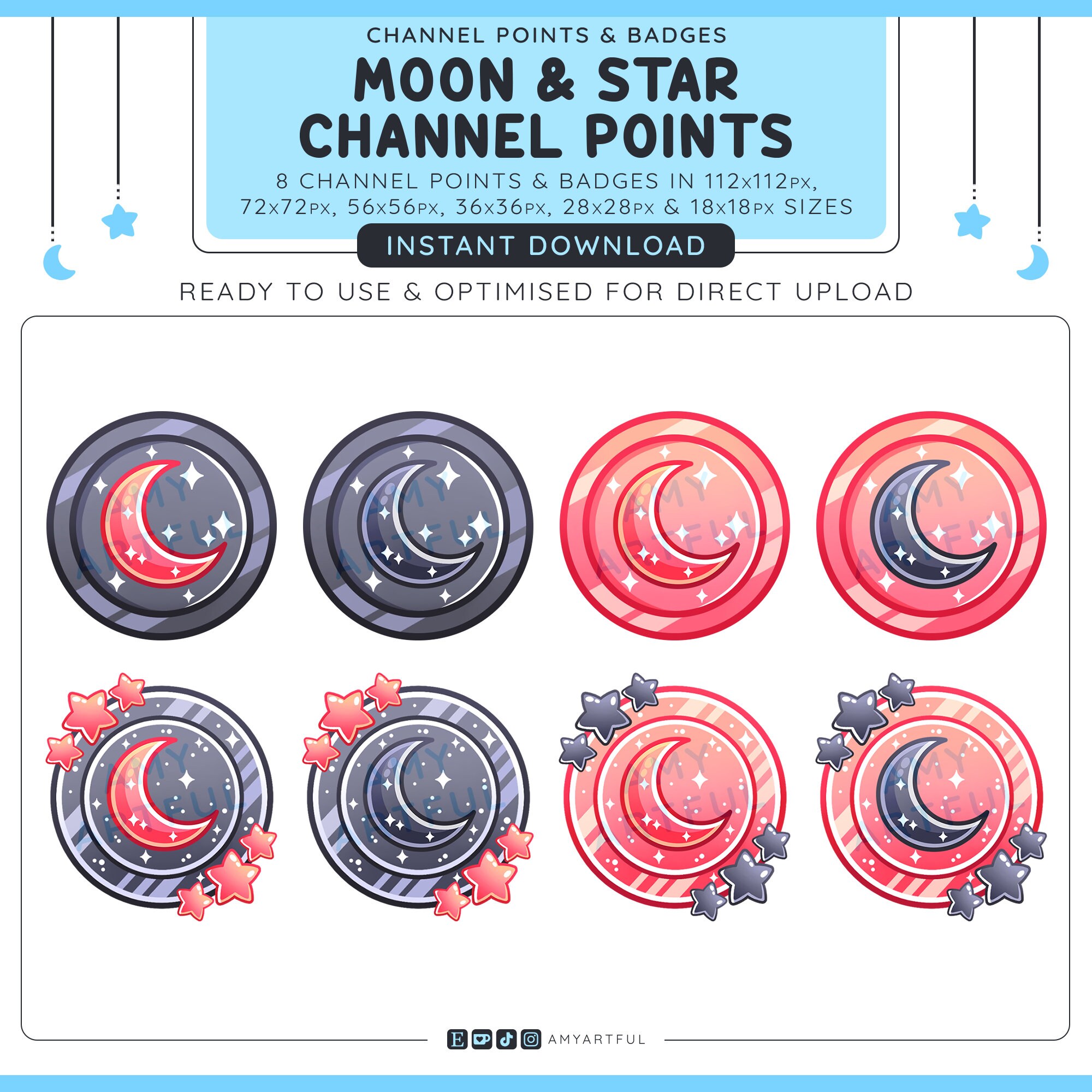 Twitch Channel Points / Emotes Moon & Stars Coins Bundle - Etsy