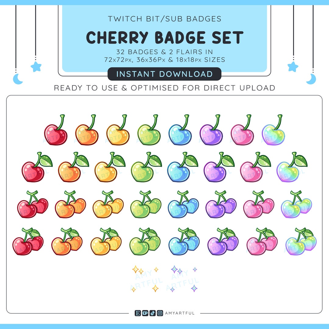 Twitch BIT SUB Badges / Flairs / Emotes / Emojis / Channel Art Pngs ...