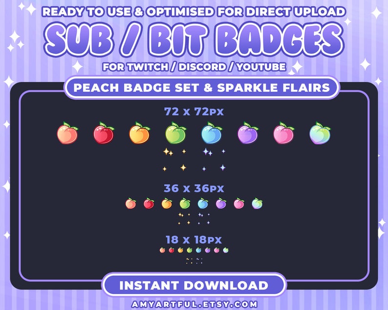 Twitch BIT SUB Badges / Flairs / Emotes / Emojis / Channel Art - Etsy