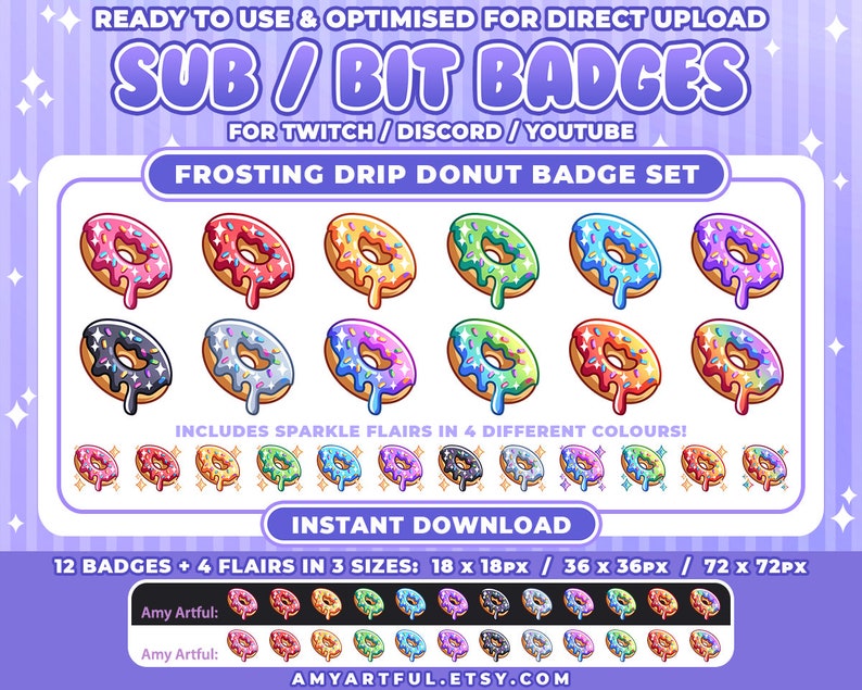 Twitch BIT SUB Badges / Flairs / Emotes / Emojis / Channel Art - Etsy